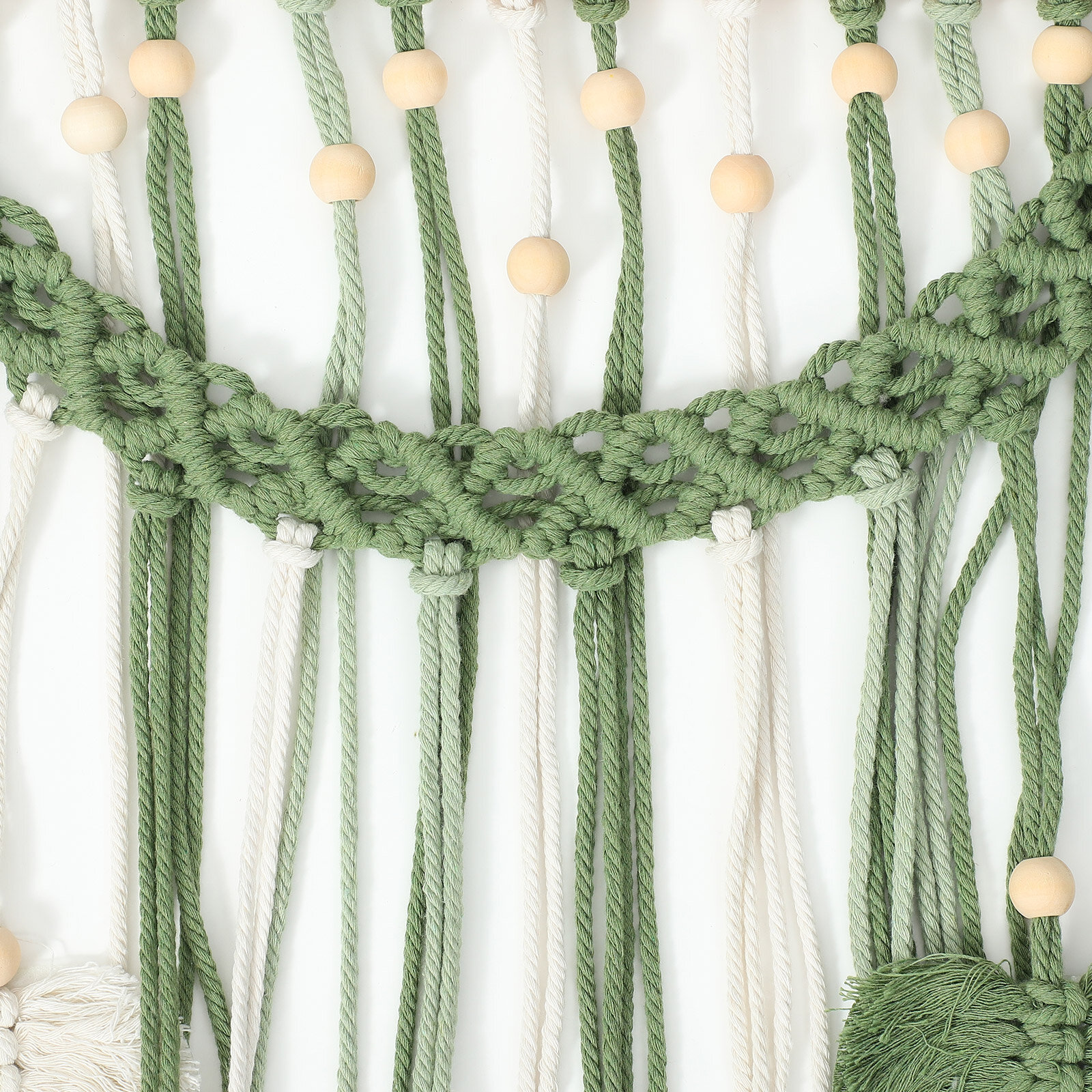 Macrame Накидка На Стену Лист Вязаный Тapestир Боземский Декор Дома 72.00X50.00X1.50Cm