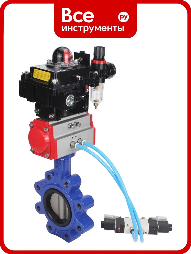 Затвор DN-ru QT450-304-EPDM-2W-Fb-H Ду150 Ру16 LUG, с пн. прив. SA-160, пн. распр. PND1-T08-220VAC NAMUR, БКВ LSB-410, БПВ D050-102134