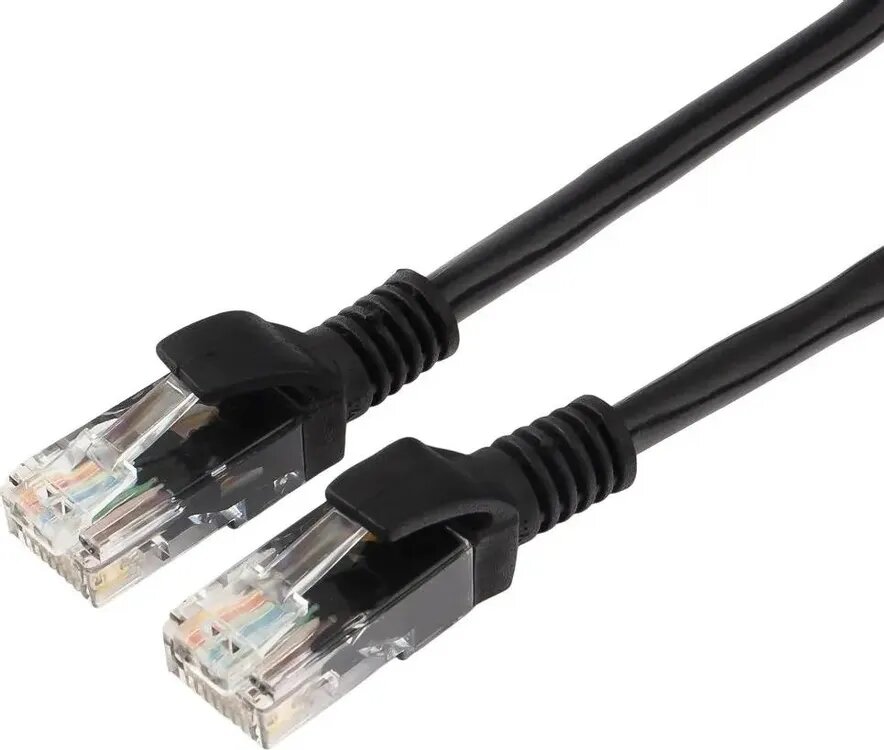 Патч-корд CABLEXPERT PP10-15M/BK литой (molded), UTP, кат.5E, 15м, 4 пары, 26AWG, медь, многожильный, черный