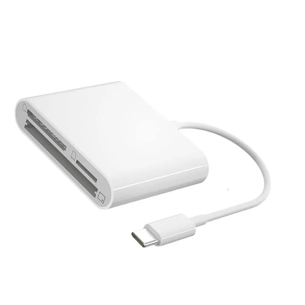 USB-кардридер Type-C с 3 слотами, адаптер для карт памяти, белый