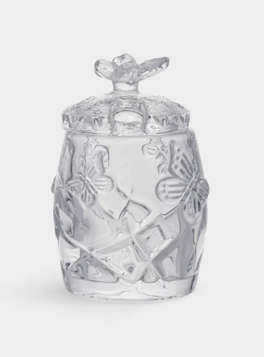 Сахарница, 11 см, 120 мл, с ложкой, стекло/сталь, Бабочка, Butterfly