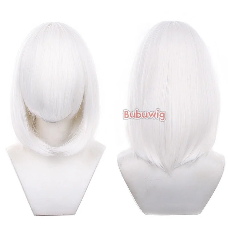 Белый короткий прямой парик BUBUWIG, Цвет: 01