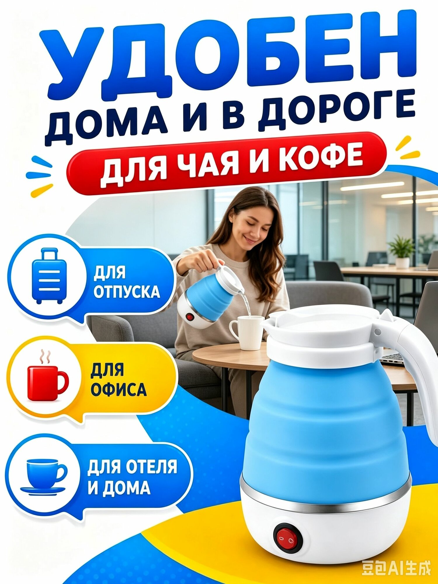 Складной электрический чайник