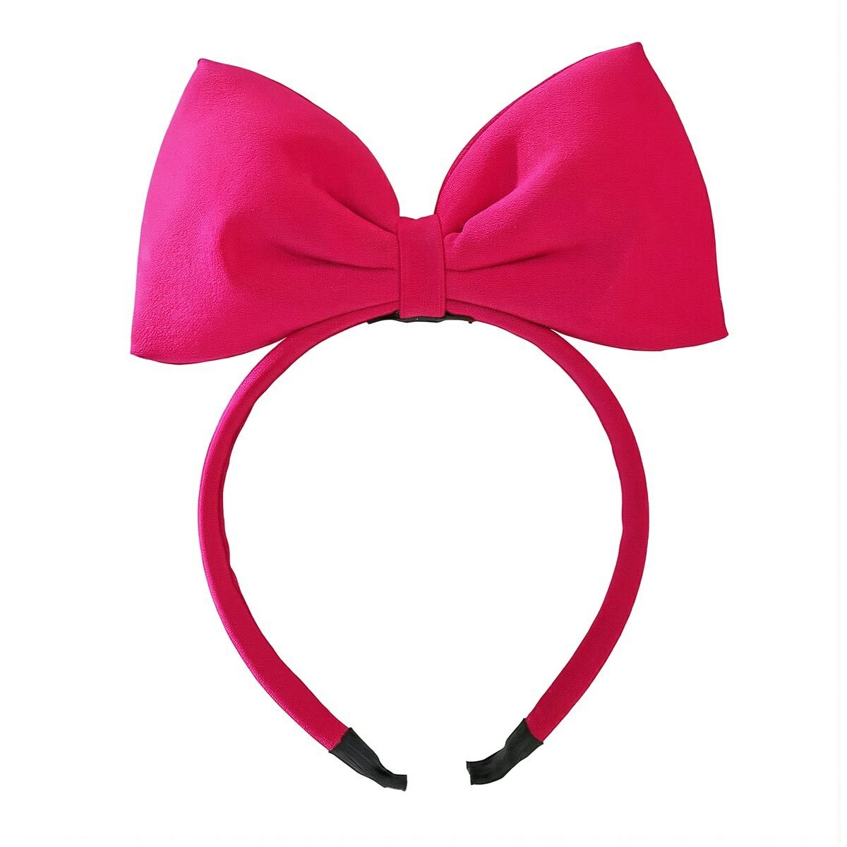 Ободок для волос с большим объемным бантом для девочек черный одноразмерный удобный для ношения на праздники выступления повседневные выходы подходит для всех форм головы ребенка, Малиновый цвет, 1 шт