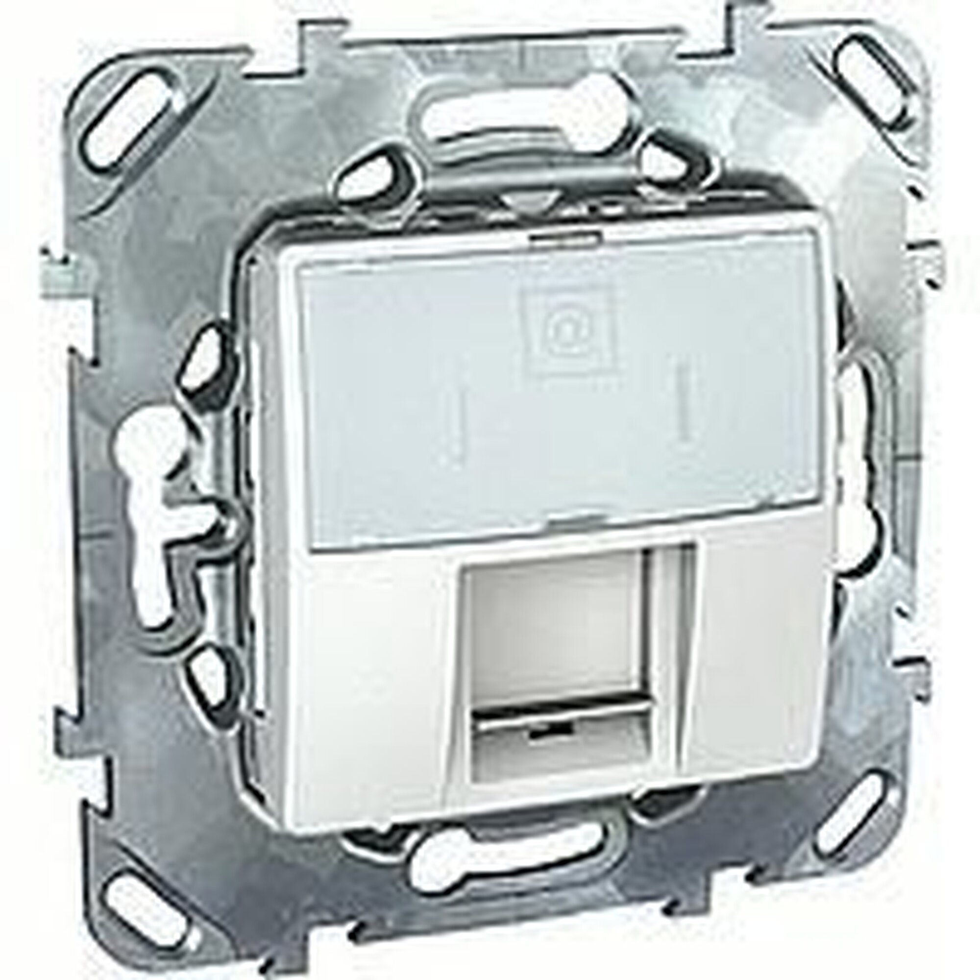 SE Unica Бел Розетка комп(RJ45) 1-ая кат 5е с полем для надписи MGU5.421.18ZD