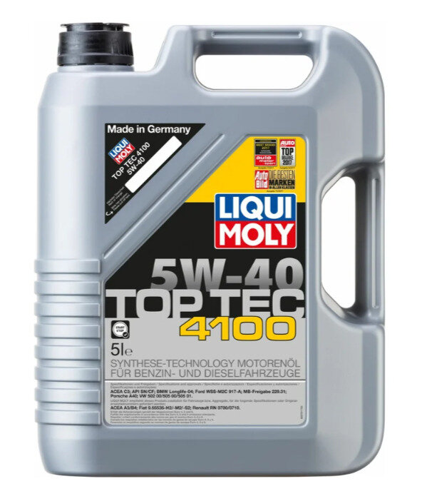 Масло моторное Liqui Moly Top Tec 4100 5W40, синтетика, 5литров 3701 Top Tec 4100 5л 9511/7501