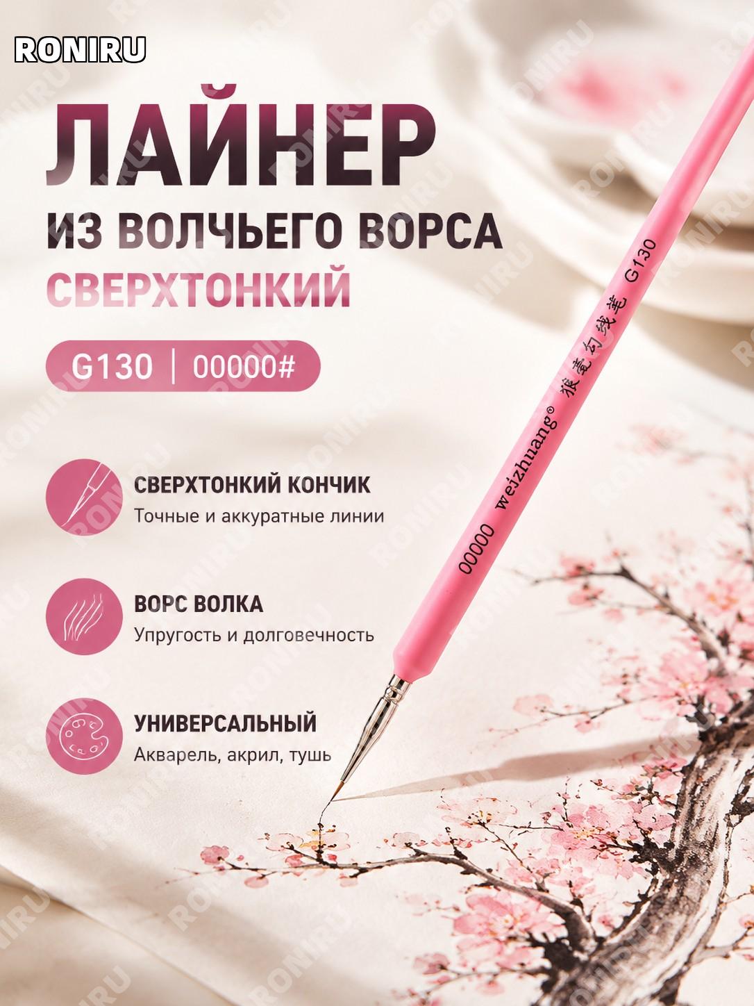 Набор кистей для рисования G130 розовый 00000# тонкие кисти для акрила акварели гуаши масла и китайской живописи