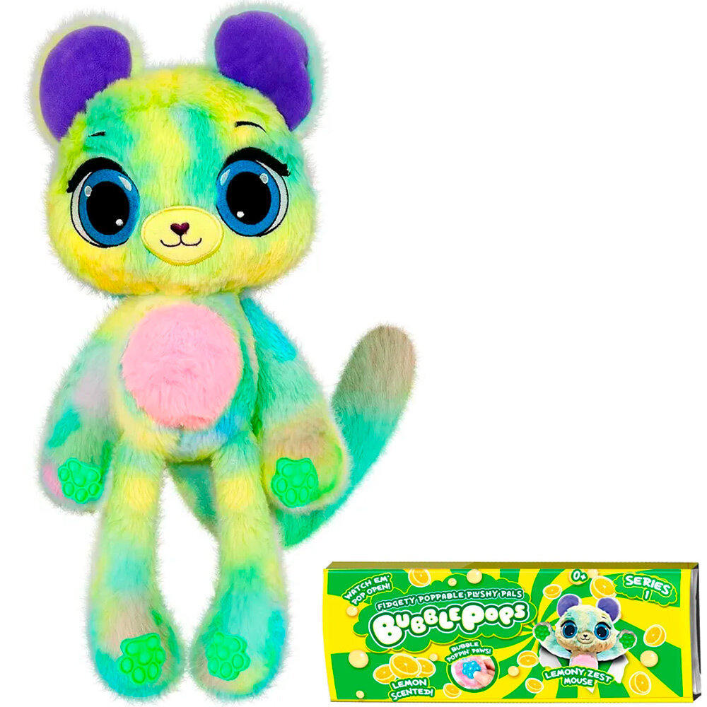 BubblePops Лимонный мышонок 34 см ароматиз. с функц. поп-ит на лапках 2312004/3