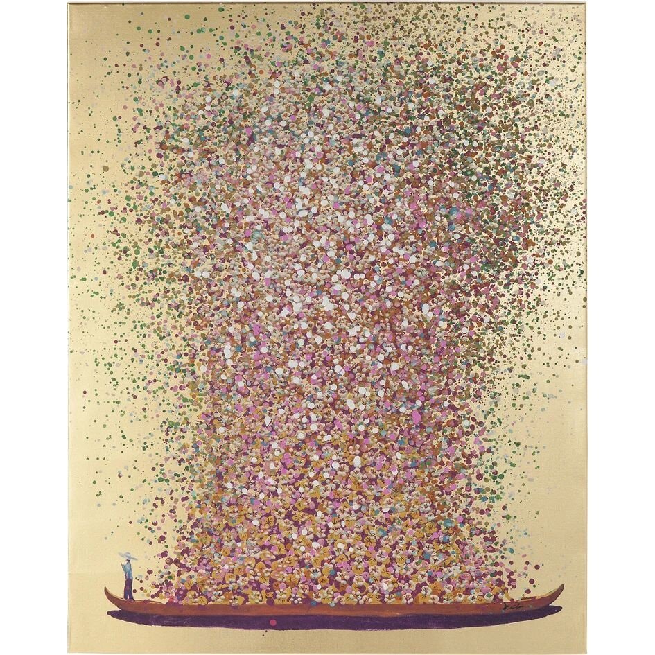 Картина KARE Bild Touched Flower Boat Gold Pink 65737