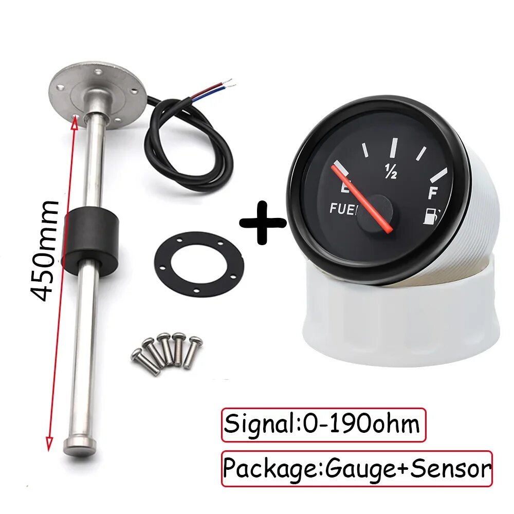 Датчик уровня топлива 52 мм с датчиком уровня топлива на заказ 150 мм 200 мм 250 мм 400 мм 500 мм 0-190 Ом Индикатор уровня топлива в баке для масла и жидкости, 450mm sensor bb