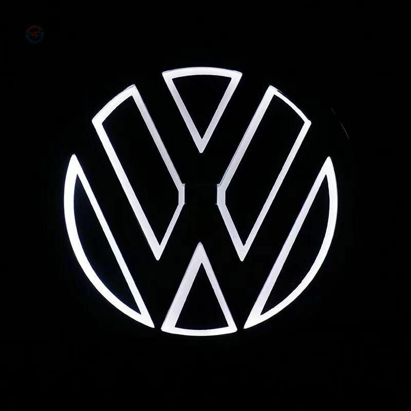 Светодиодная эмблема Volkswagen с подсветкой 11 см для авто, стильный тюнинг, простая установка