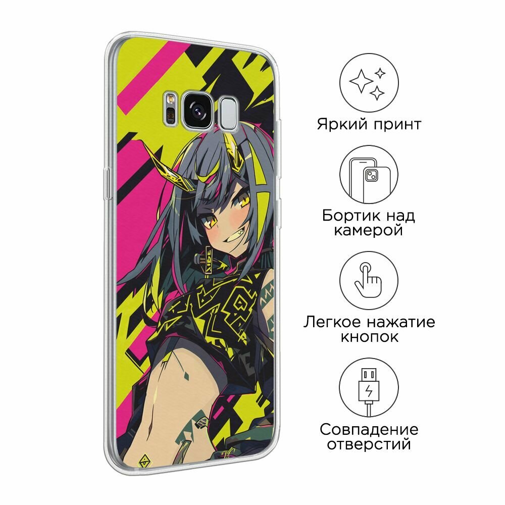 Чехол на Samsung Galaxy S8 / Самсунг Галакси С8 с принтом "Девушка в кибер костюме" — фото 1