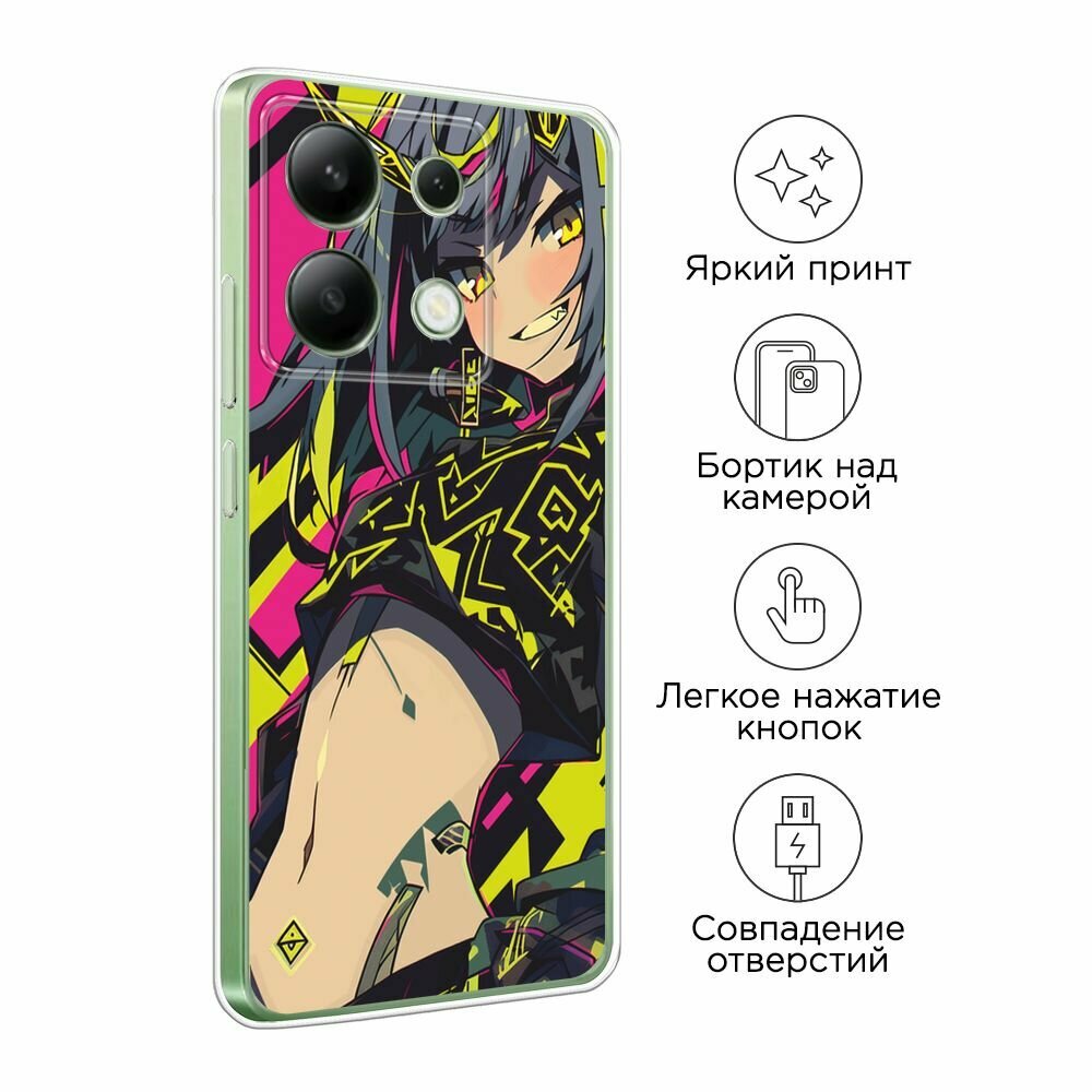 Чехол на Xiaomi Redmi Note 13 4G (Global) / Сяоми Редми Нот 13 4G с принтом "Девушка в кибер костюме" — фото 1