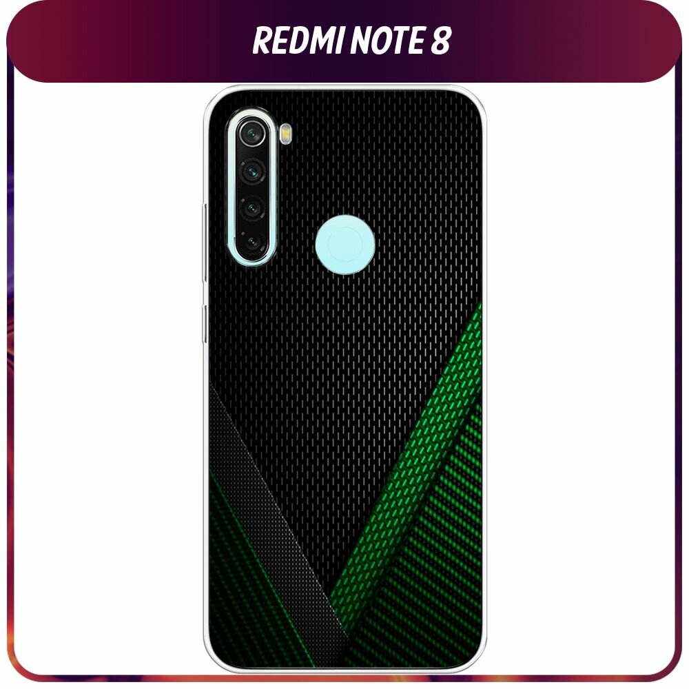 Чехол на Xiaomi Redmi Note 8 / Сяоми Редми Нот 8 с принтом "Зеленый карбон"