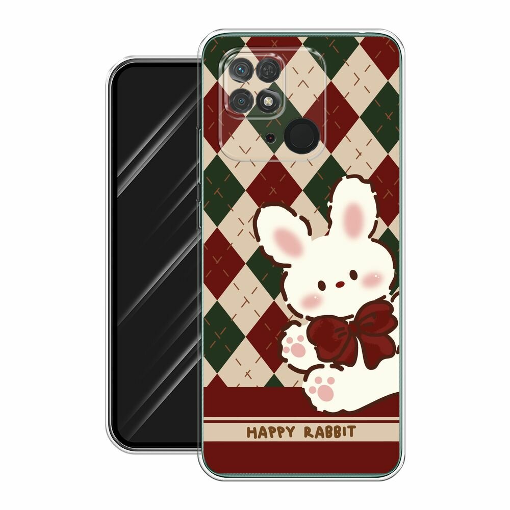 Чехол на Xiaomi Redmi 10C / Сяоми Редми 10C с принтом Праздничный кролик — фото 1