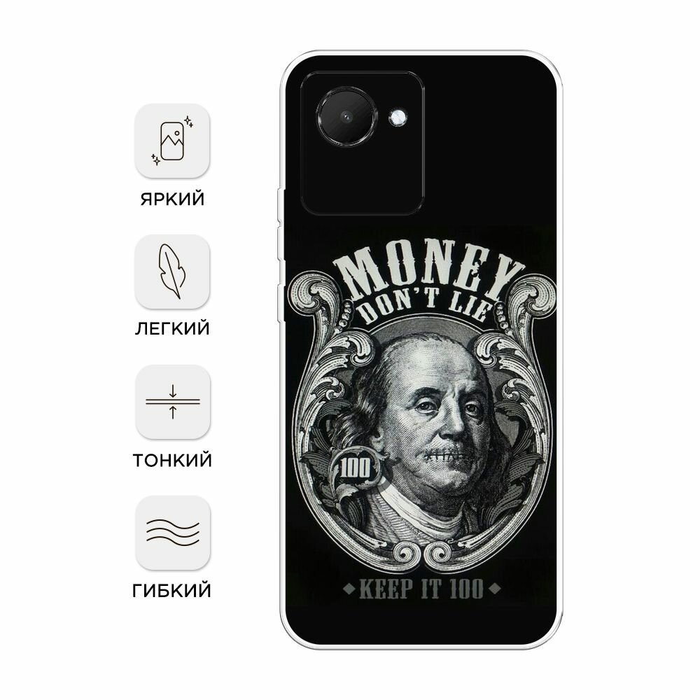 Силиконовый чехол на Realme C30 / Реалми C30 с принтом Money dont lie — фото 1