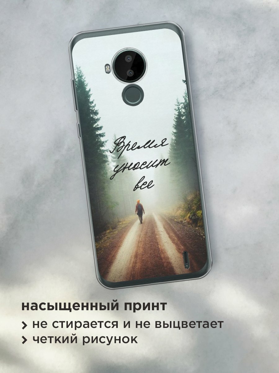 Силиконовый чехол на Nokia C30 / Нокия C30 с принтом "Время уносит все" — фото 1