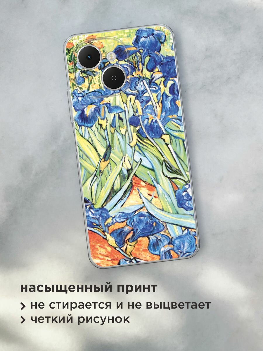 Чехол на Tecno Spark 40C / Текно Спарк 40C с принтом "Ирисы Ван Гог" — фото 1