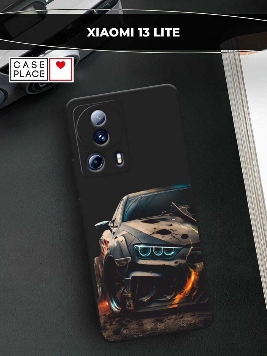 Черный матовый чехол на Xiaomi 13 Lite / Сяоми 13 Лайт с принтом "На износ"