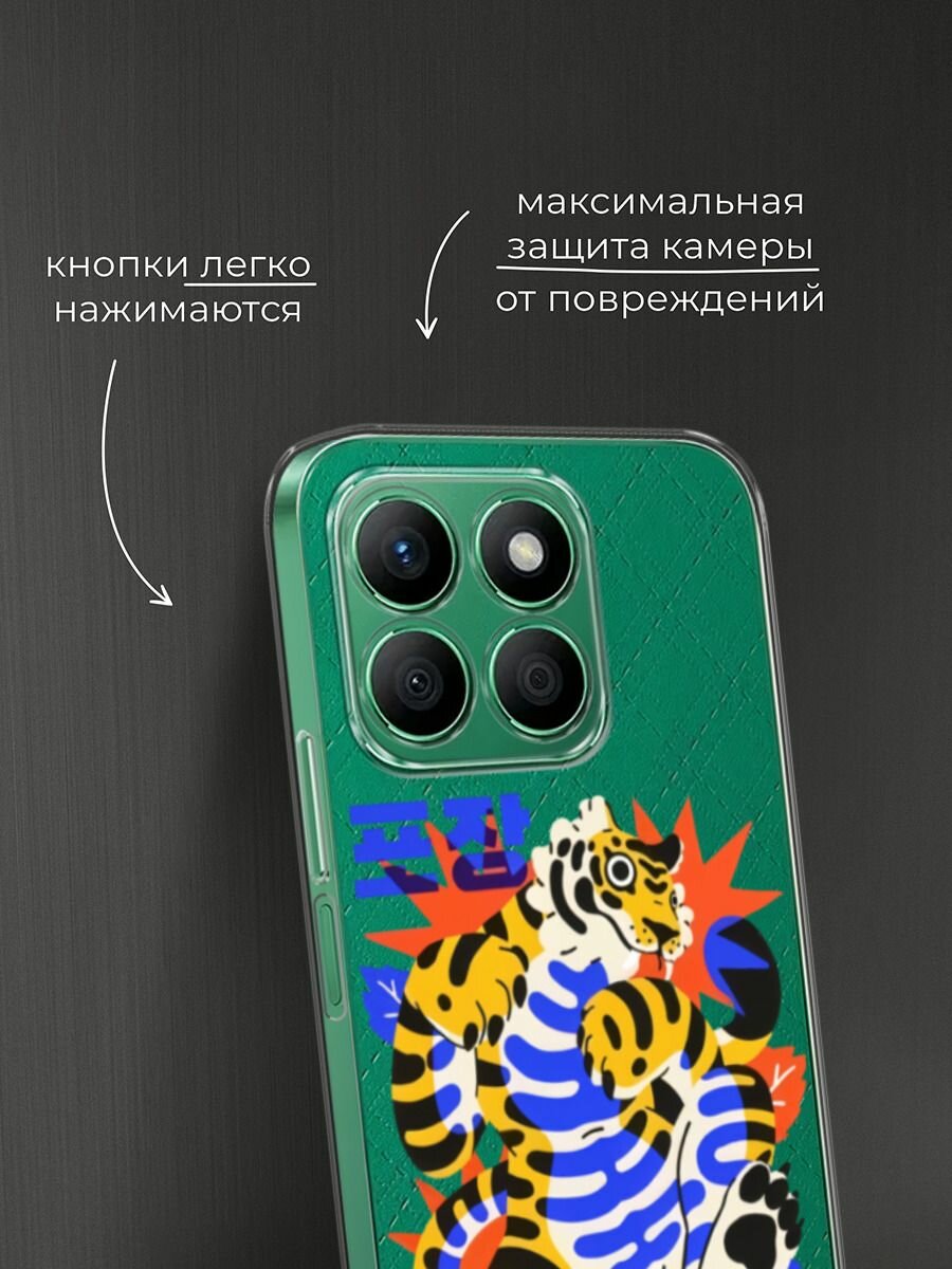Чехол на Honor X8B / Хонор X8B с принтом "Wooza", прозрачный — фото 1