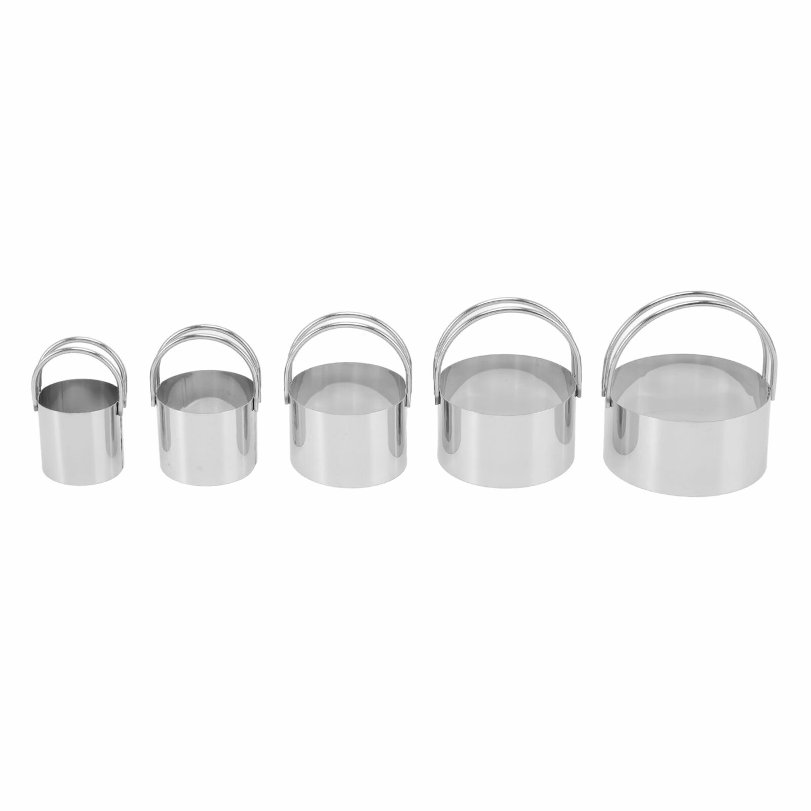 5 шт. набор формочек для печенья из нержавеющей стали, прямой корпус, круглые формочки для печенья для домашнего торта, кухни