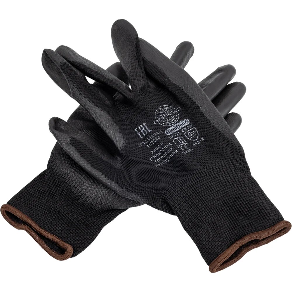 Перчатки Safeprotect НейпПол-Ч (нейлон+полиуретан, черный) р,10 (XL) 03055XL