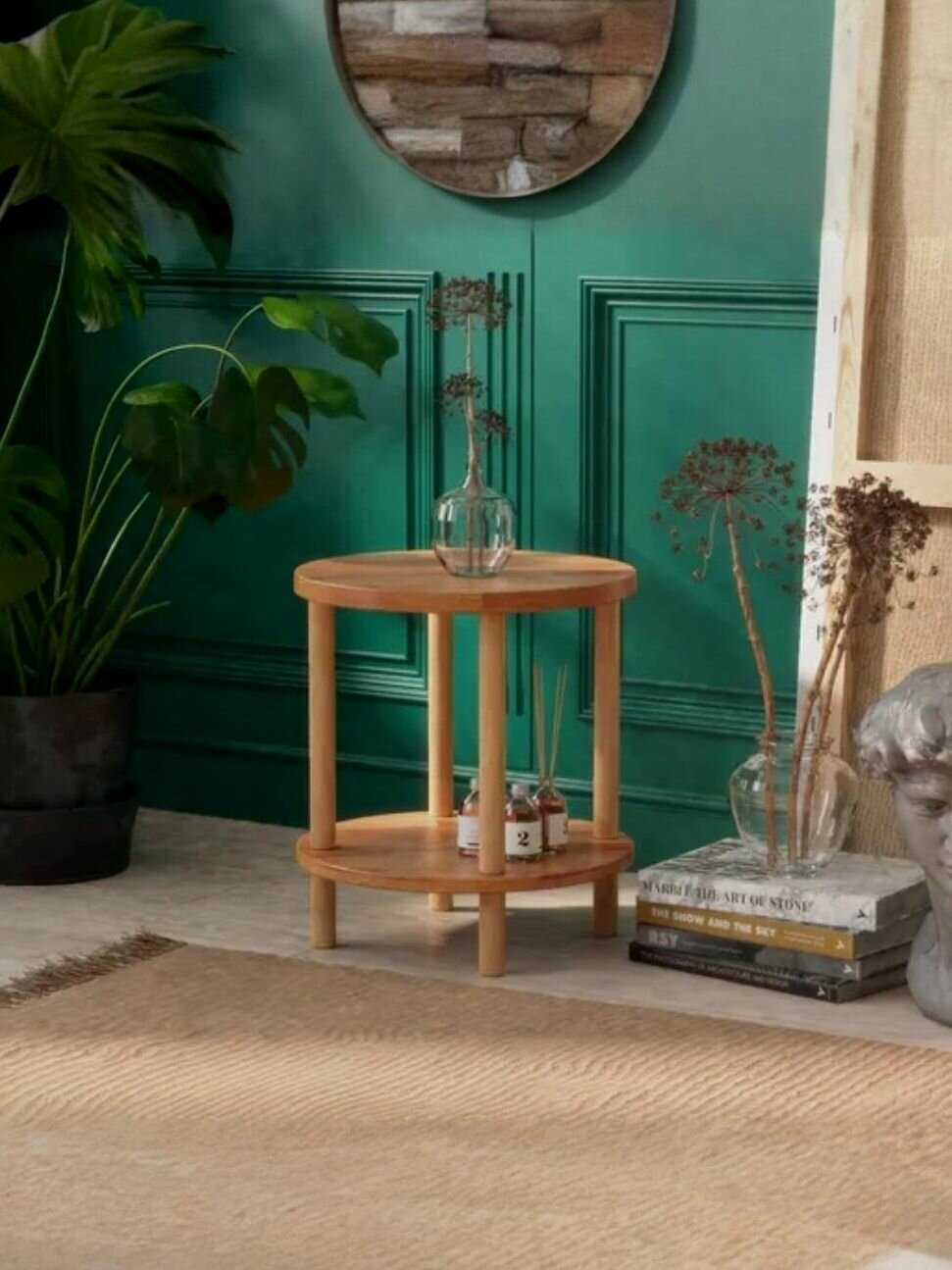 Тумба прикроватная , круглая , из массива сосны ,36x36х45 см