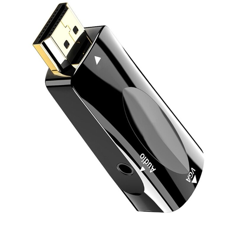 Адаптер HDMI-VGA1080P HD с аудиосигналом 3,5 мм-черный-от мужчины к мужчине