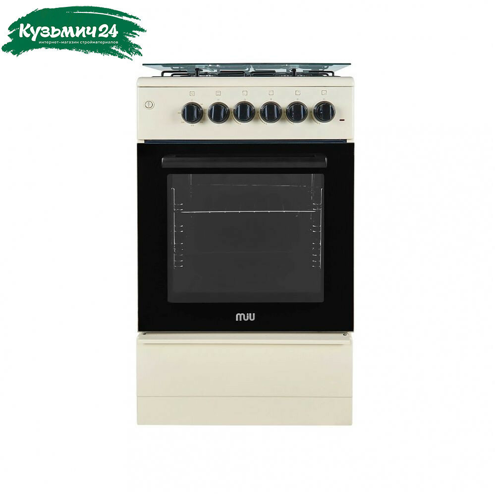 Плита комбинированная MIU 5013 ERP ГК LUX, цвет бежевый, объем электродуховки 52 л, откидная дверца