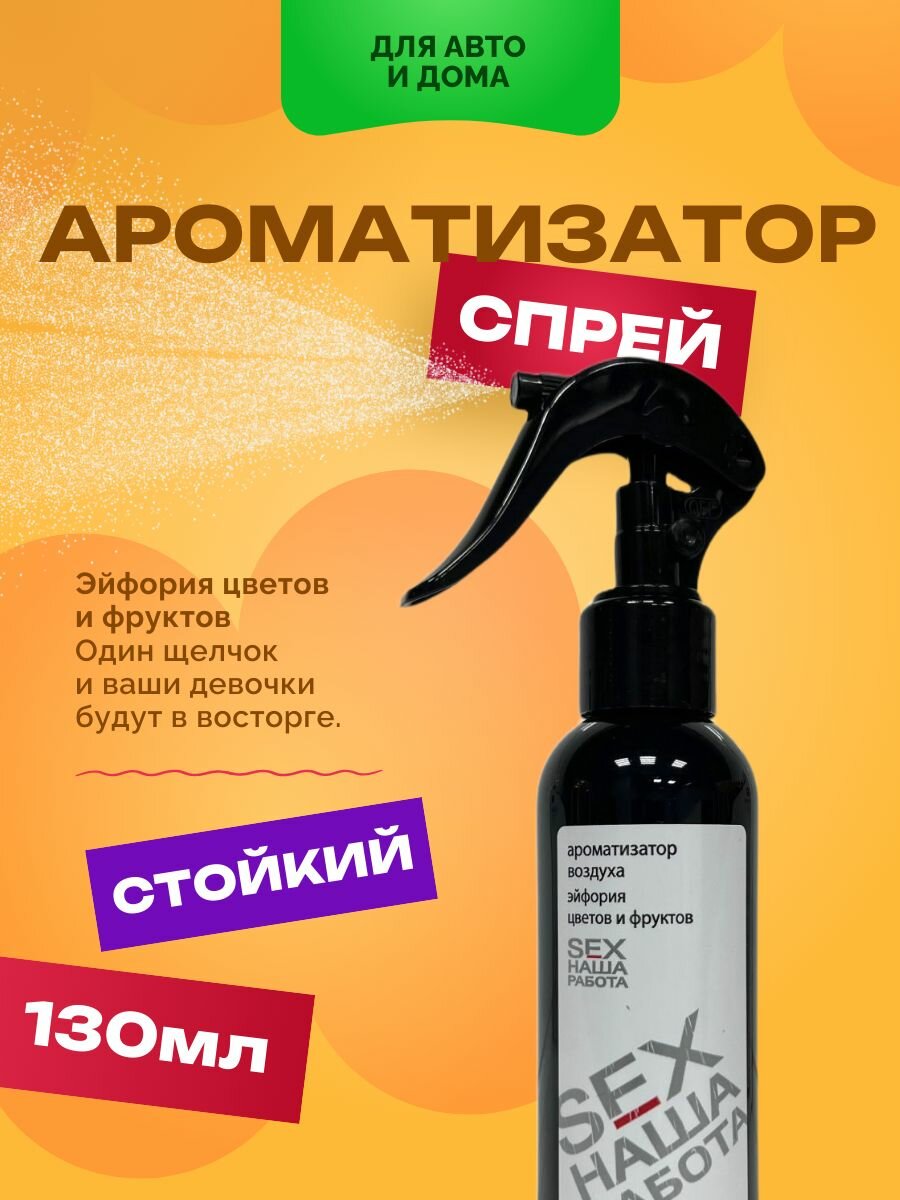 Ароматизатор для автомобиля и дома / Спрей 130мл. SEX Наша Работа (белый)