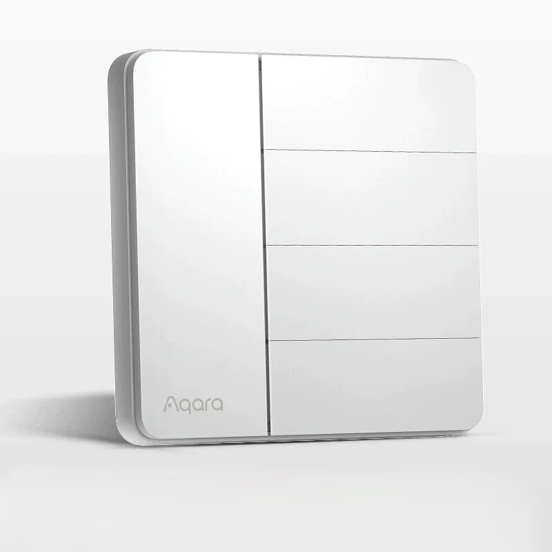 Умный выключатель на стене Aqara Smart Wall Switch Z1 Zigbee 3.0 с нулевым пожарным проводом с нулевой линией 1/2/3/4 клавиши Беспроводной умный выключатель для Apple Homekit-4 клавиши белый
