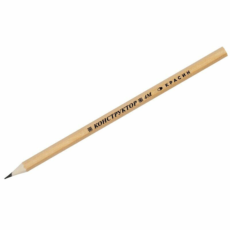 Карандаш чернографитный Красин Конструктор 4B дерево/лак шестигр. С-313