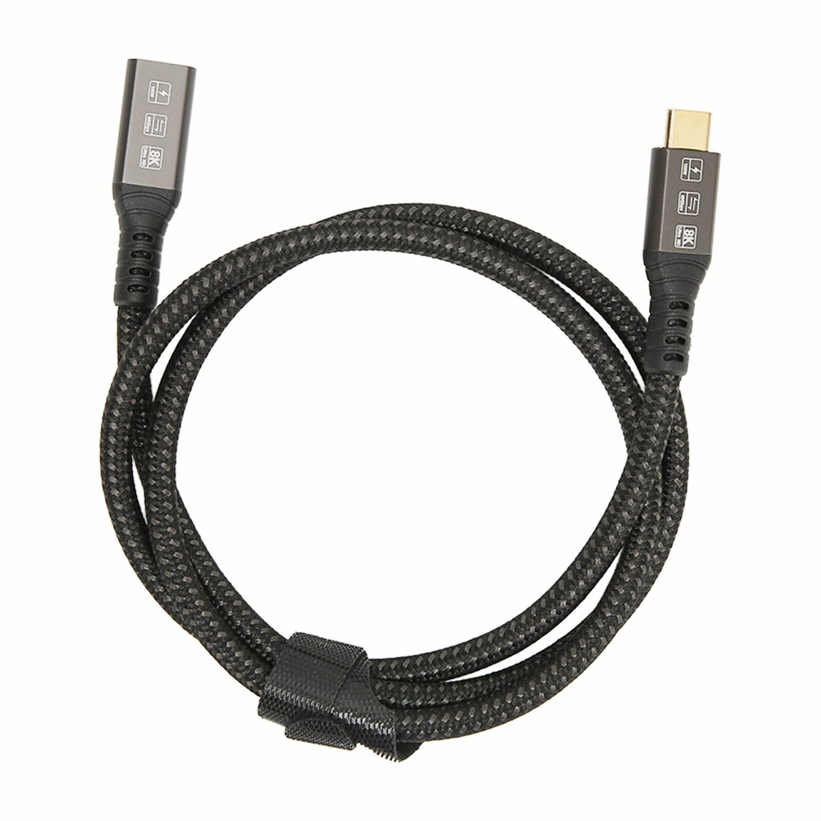 Кабель USB-C male to female 2.6ft, 8K 60Hz, 100Вт, 40 Гбит/с