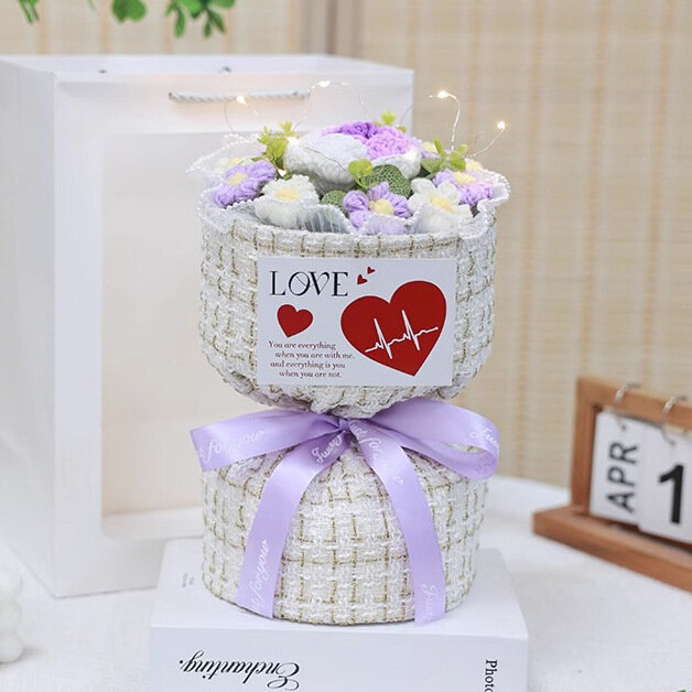 Букет Go out to the best "Purple rose love", вечный цветок, подарочный пакет, открытка