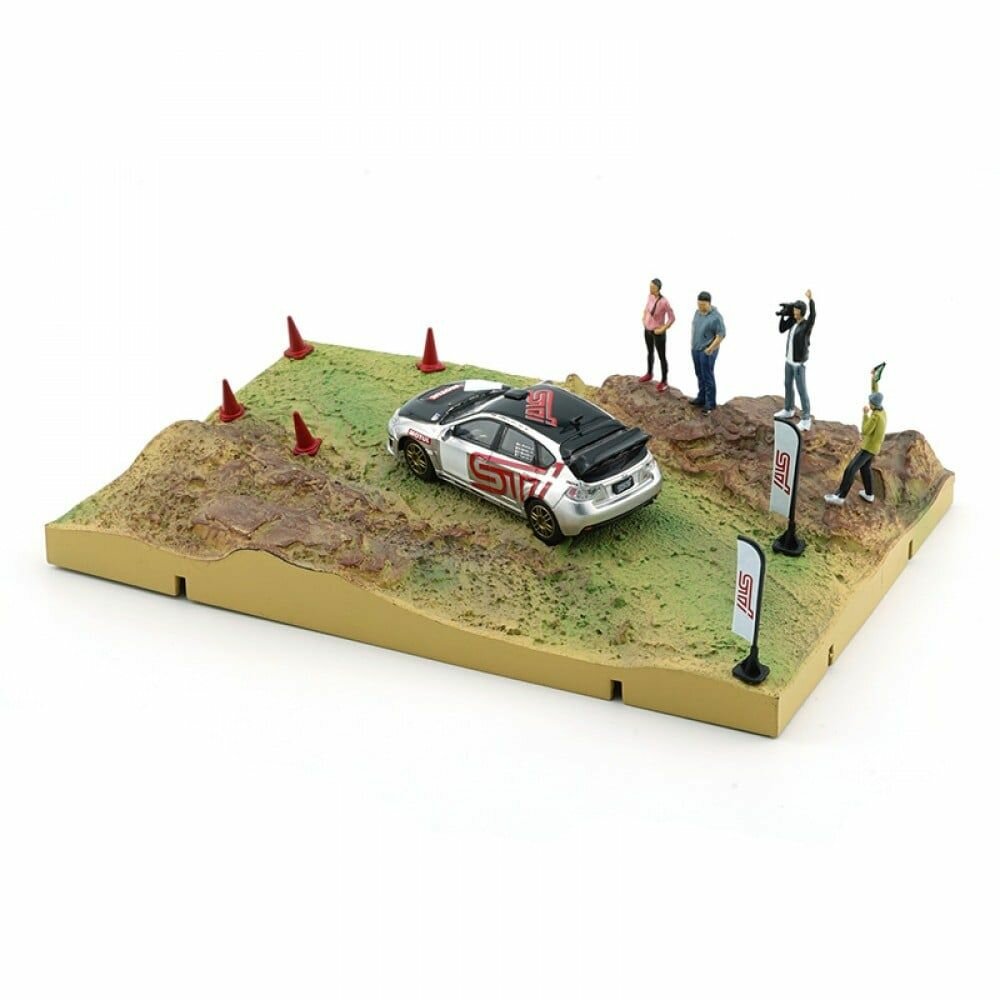 Машинка BM Creations 1/64 Subaru 2009 IMPREZA WRX STI Rally with Grass Diorama RHD Christmas Limited Diecast Scale Model Car