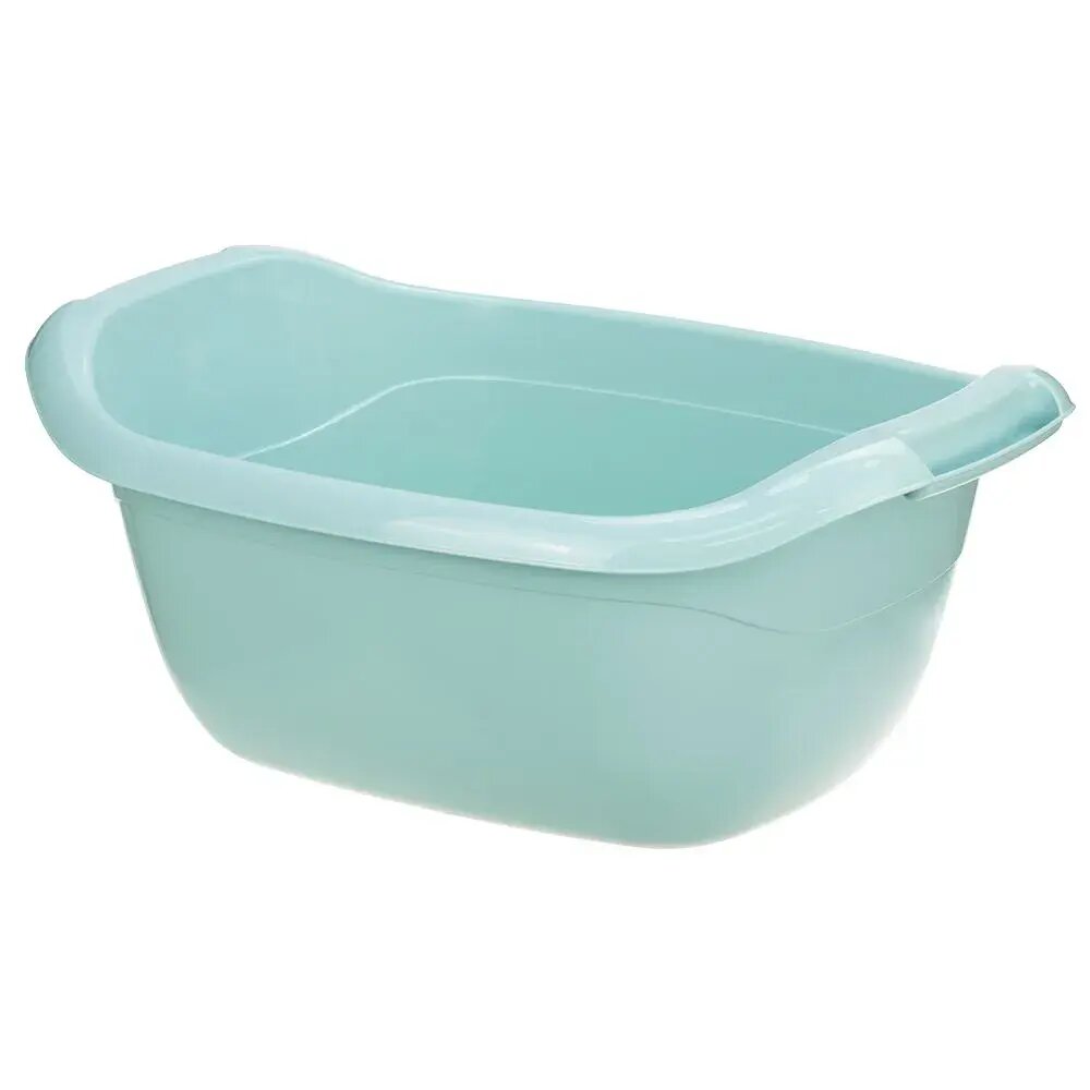 Таз овальный 16л из пластика «Морская волна», гладкий, прочный для дома