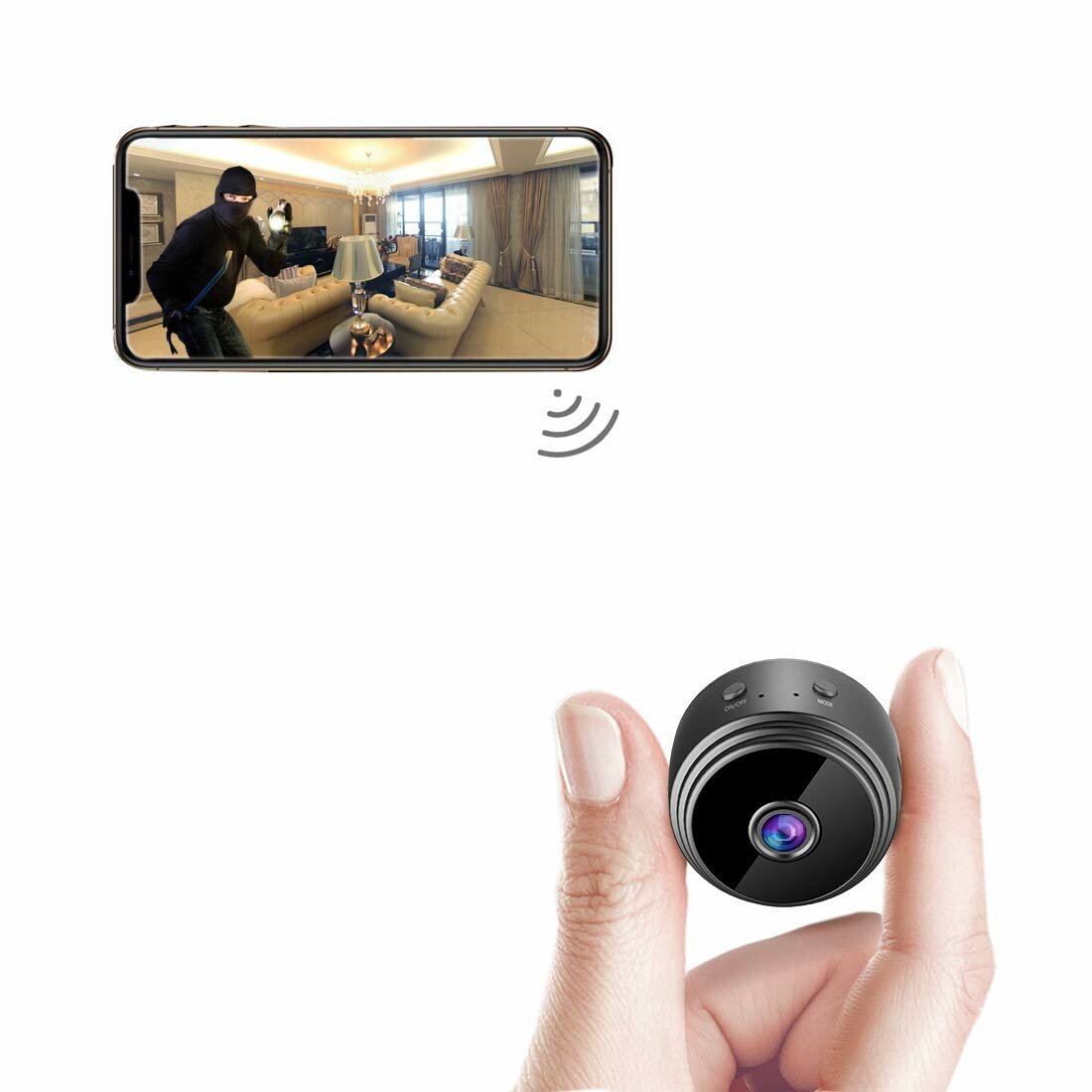 Камера шпионская AREBI беспроводная скрытая WiFi мини камера HD 1080P портативная камера безопасности для дома скрытая нянинская камера маленькая камера для видеозаписи в помещении и на улице с датчиком движения ночное видение A10 Plus [версия 2021]
