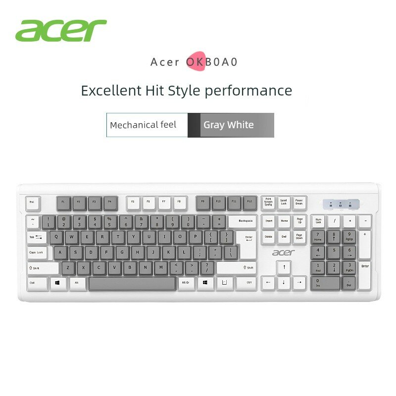 Бесшумный комплект клавиатуры и мыши Acer, проводной, с механическим ощущением, универсальный для настольных