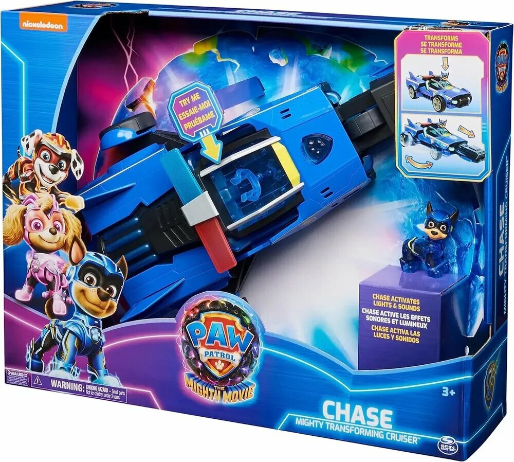 Щенячий Патруль, набор Гончик трансформирующийся автомобиль, Paw Patrol Chase Mighty Transforming Cruiser
