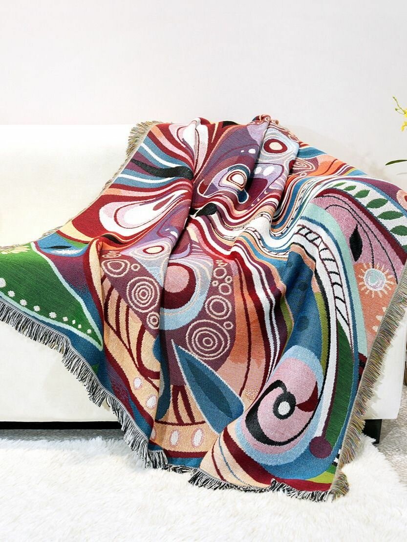 Пончо-плед 160х130 см, уютный подарок, полиэфирное волокно