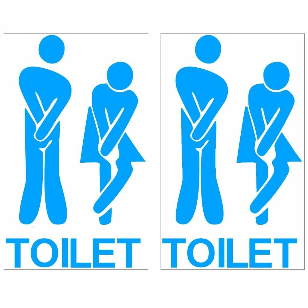 Знак для туалета, Синий свет