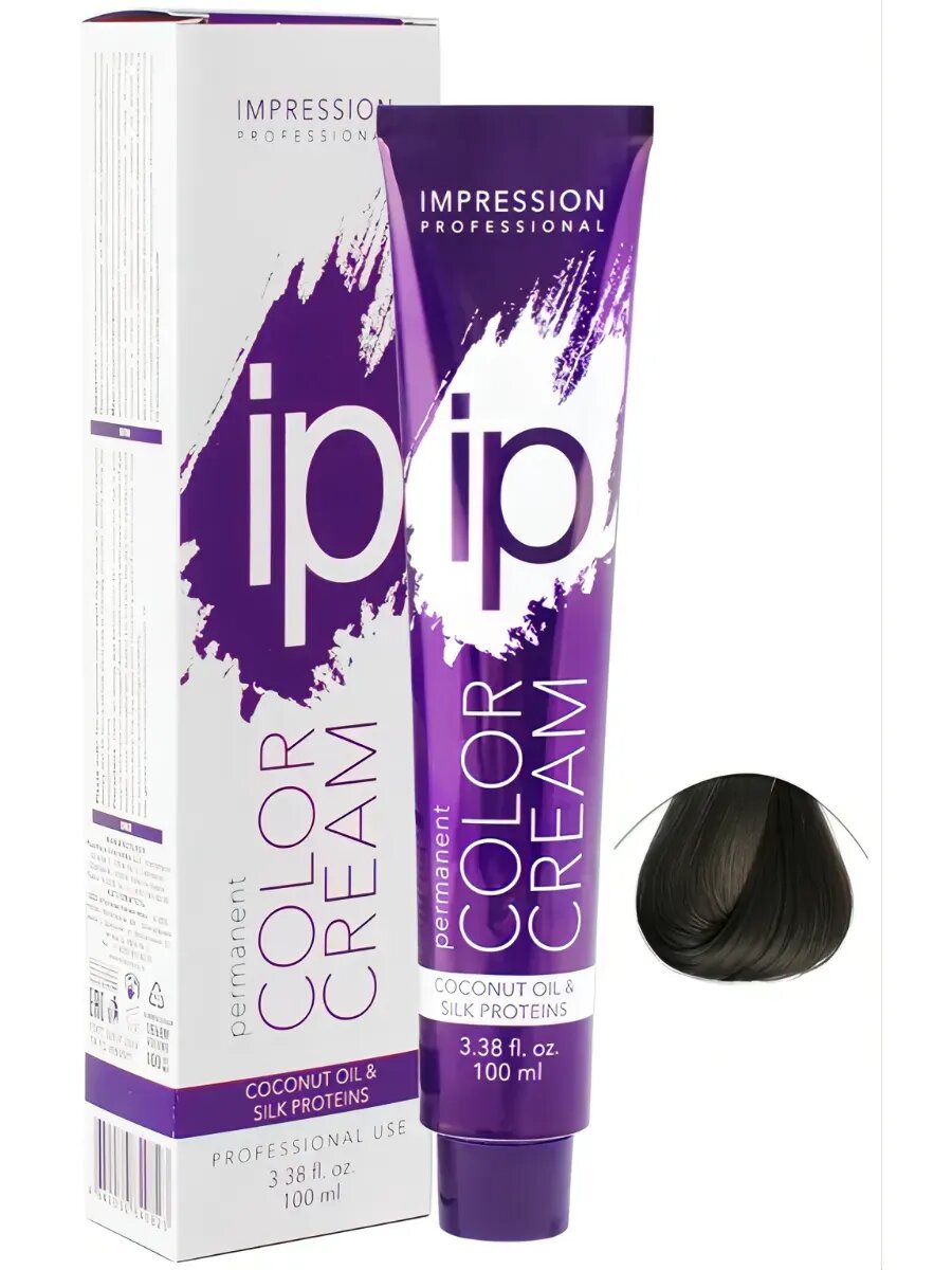 Стойкая крем-краска тон "Темный шатен 3.0"