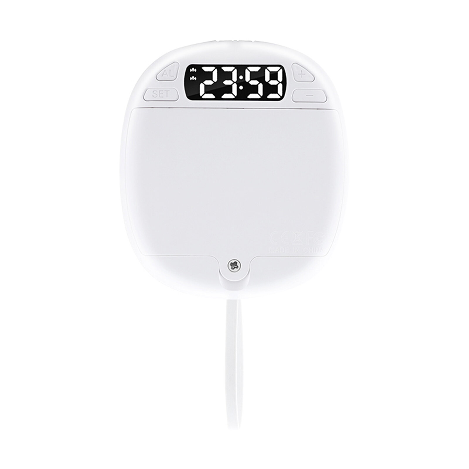 Будильник TS-BC670 Silent Vibration Alarm Clock LED цифровой белый с вибрацией 3 уровнями, 2 группами будильников, форматом 12/24 часа, функцией откладывания, питанием 3*AA батарейки, размером 10.5*9.3*3.4 см, весом 105г, в комплект входят 1 будильник, 1
