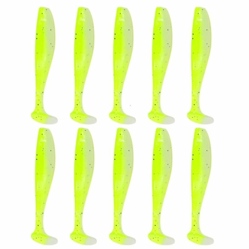 10 шт. плавающие черви для рыбалки, Флуоресцентный желтый - 42mm