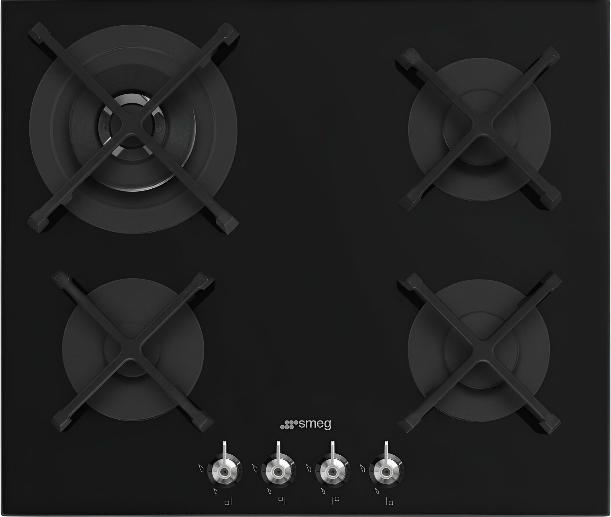 Газовая варочная панель Smeg PV364N, 4 конфорки, закаленное стекло