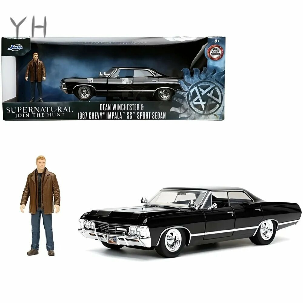 Jada Toys 1:24 Модель автомобиля, Сила зла Импала, Dean Winchester & 1967 Chevrolet Impala SS Supernatural