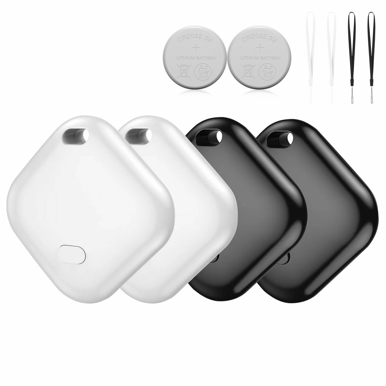 Тег для предотвращения потери Bluetooth для устройств Android, сертифицированный Google, для поиска ключей/отслеживания багажа/локатора предметов, совместимый с приложением Google «Найти устройство»: чёрный/белый (по выбору), тип: 1/2 (по выбору),