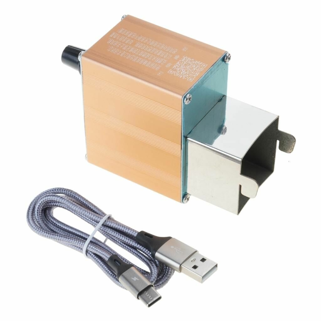 Металлическая USB-воздуходувка большого объема с двумя проводами-золото-квадратная горловина