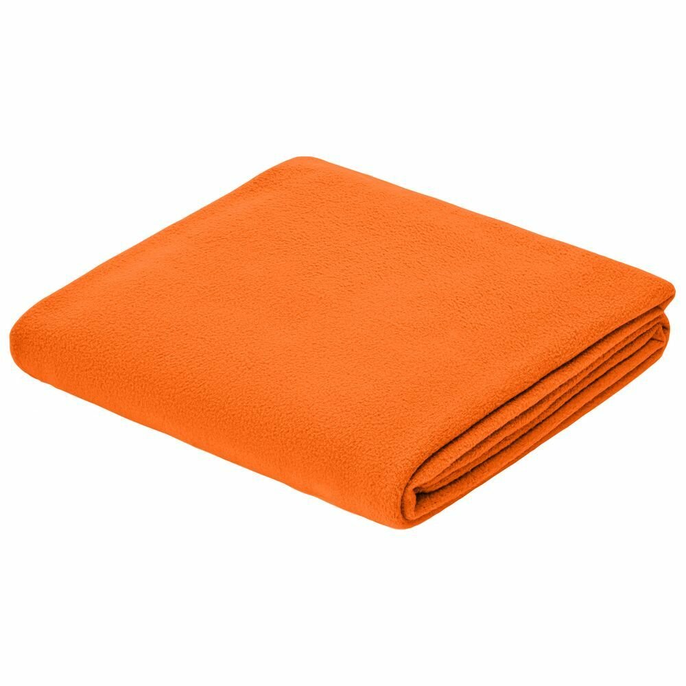 Флисовый плед Warm&Peace, оранжевый, 100х140 см