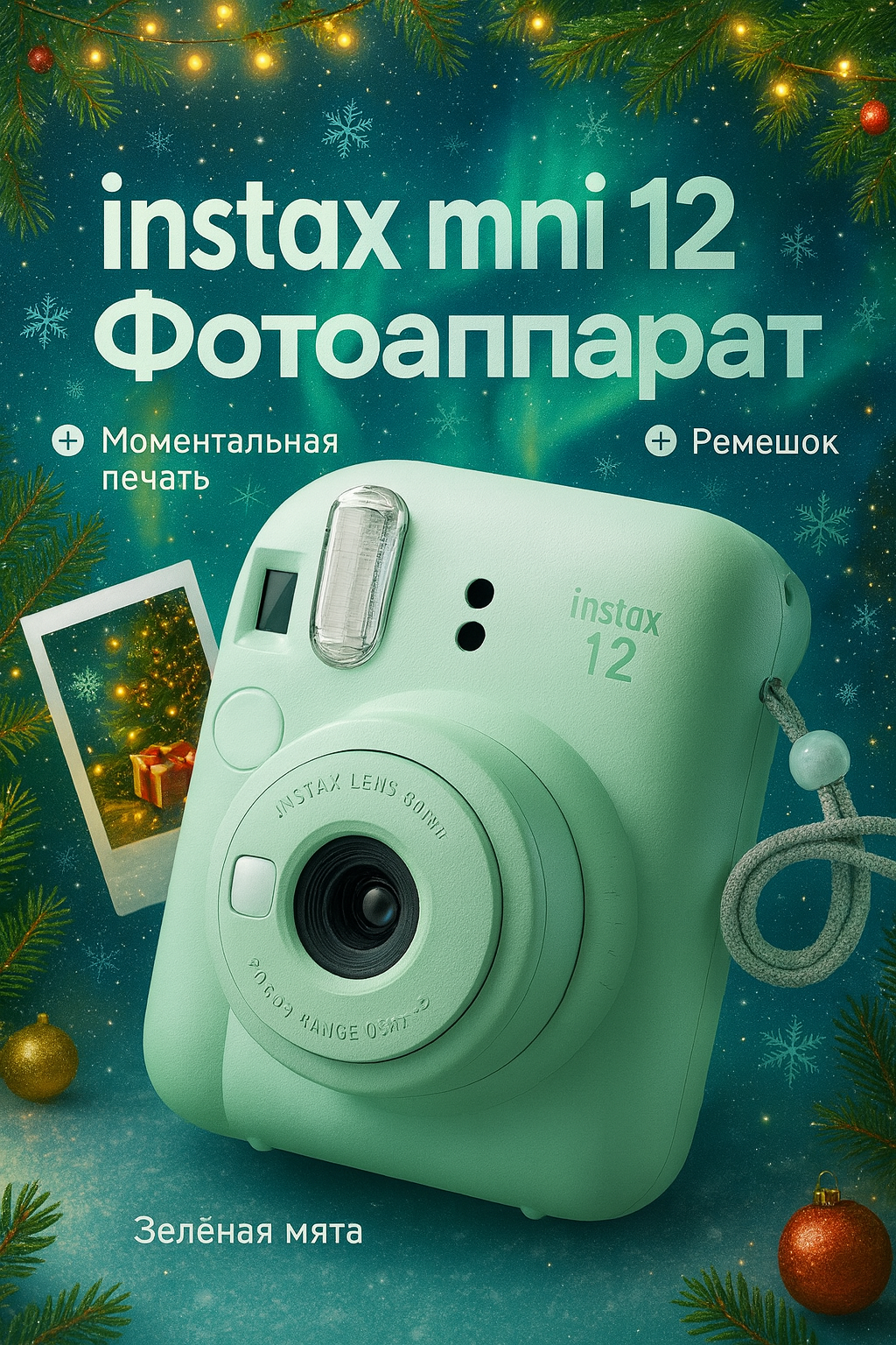 Фотоаппарат моментальной печати Fujifilm Instax Mini 12 Mint Green (зеленый)
